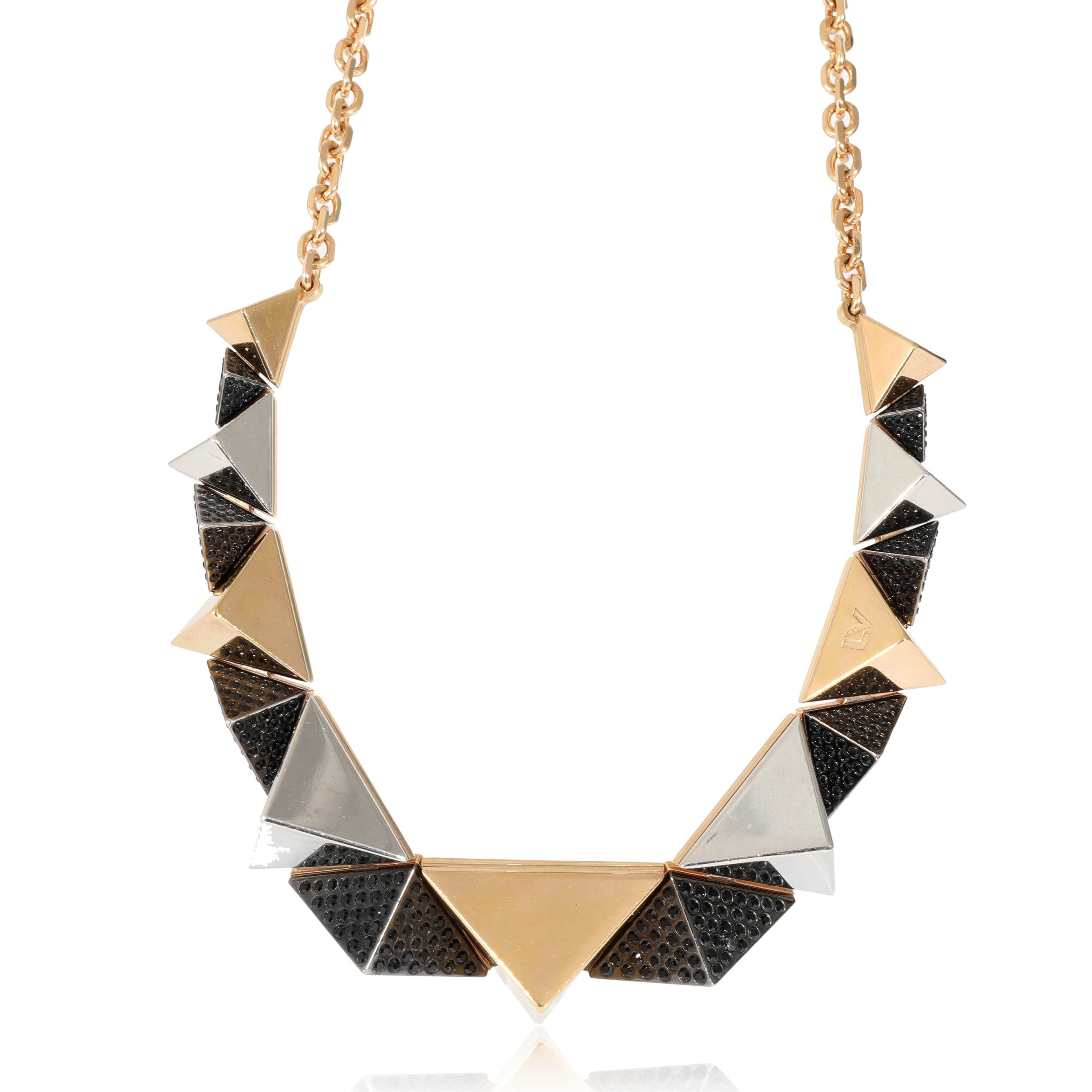 Louis Vuitton Gold Tone Pyramid Stud Necklace jUSTBAG Justbag.Net