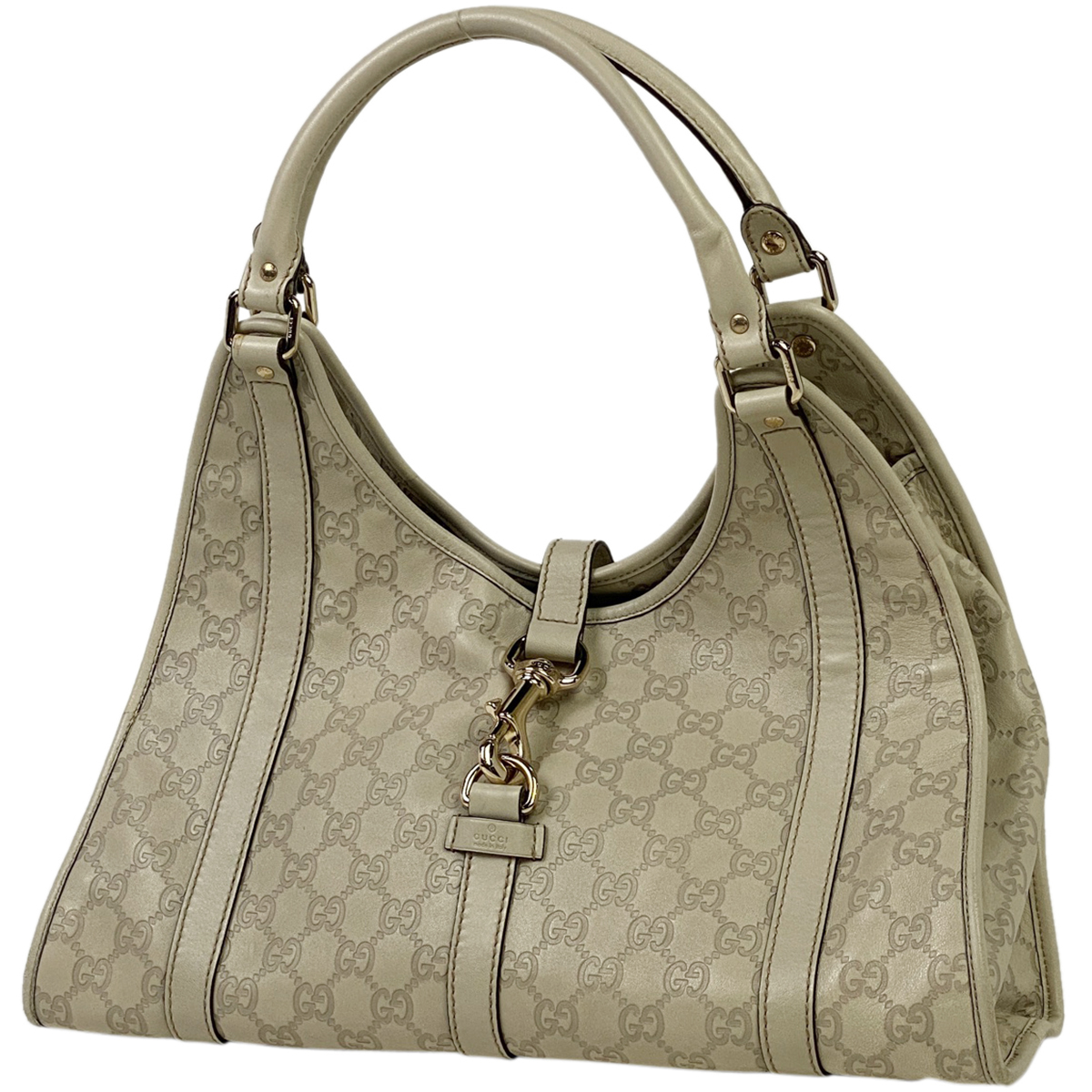 Gucci Guccisima Shoulder Bag Signature Shima Leather Ivory jUSTBAG ...