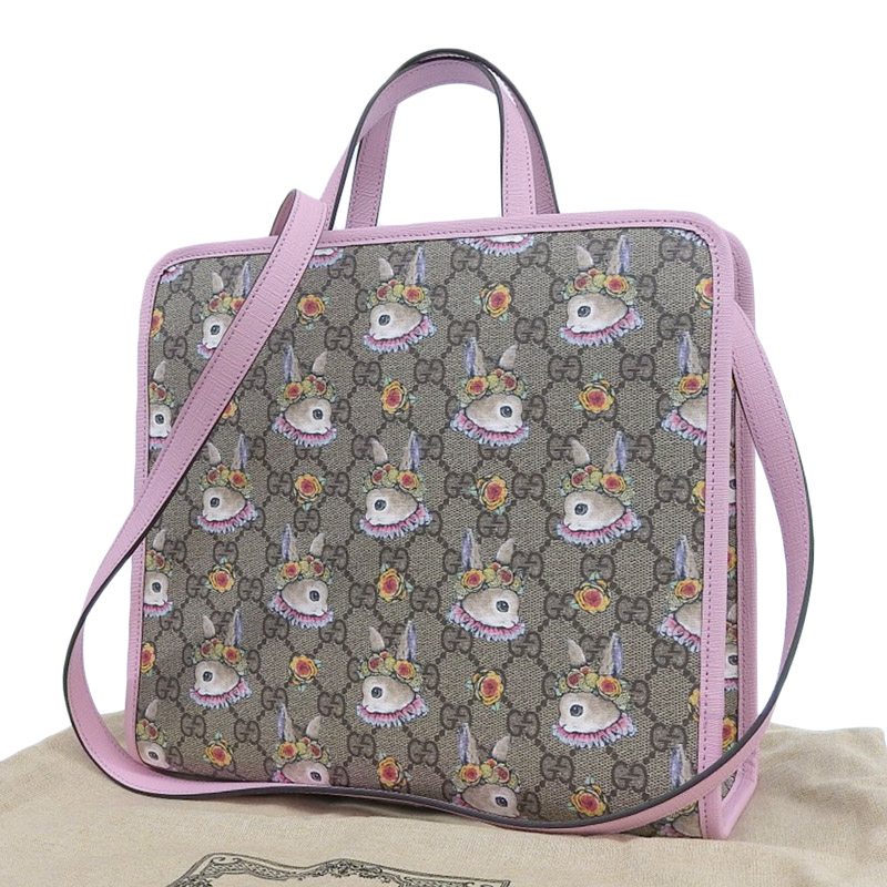 Gucci Supreme Yuko Higuchi Rabbit Bag Beige Pink jUSTBAG Justbag.Net