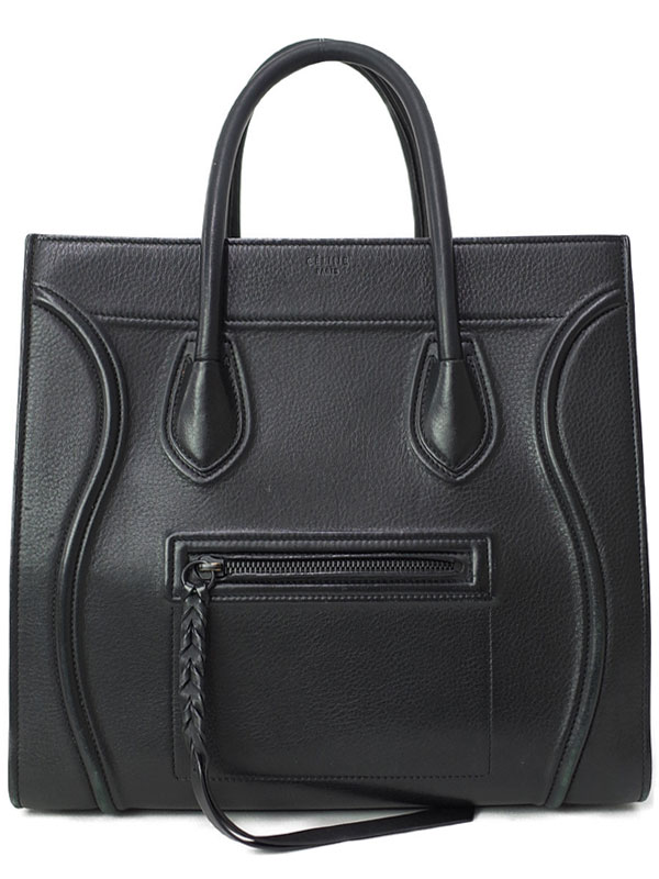 Celine Small Square Luggage Phantom Tote Black jUSTBAG Justbag.Net