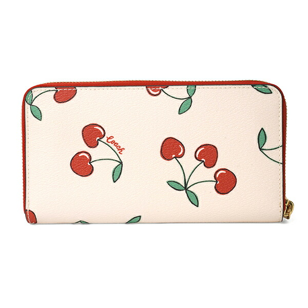 Coach Long Wallet Heart Cherry White jUSTBAG Justbag.Net
