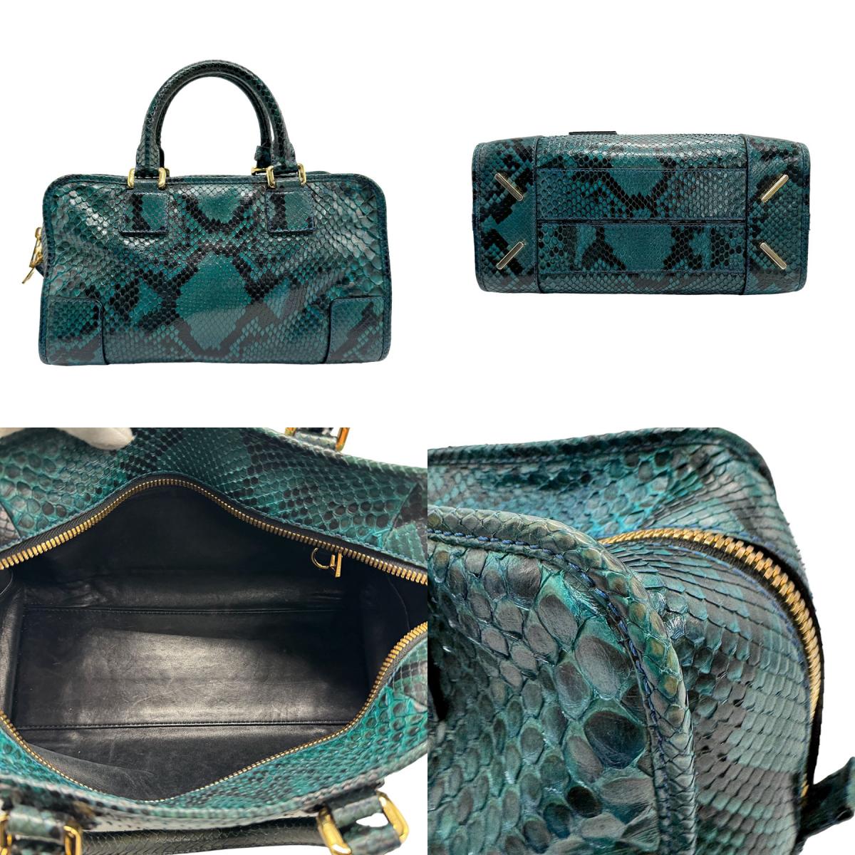 Loewe Amazona Python Leather Shoulder Bag Green jUSTBAG Justbag.Net
