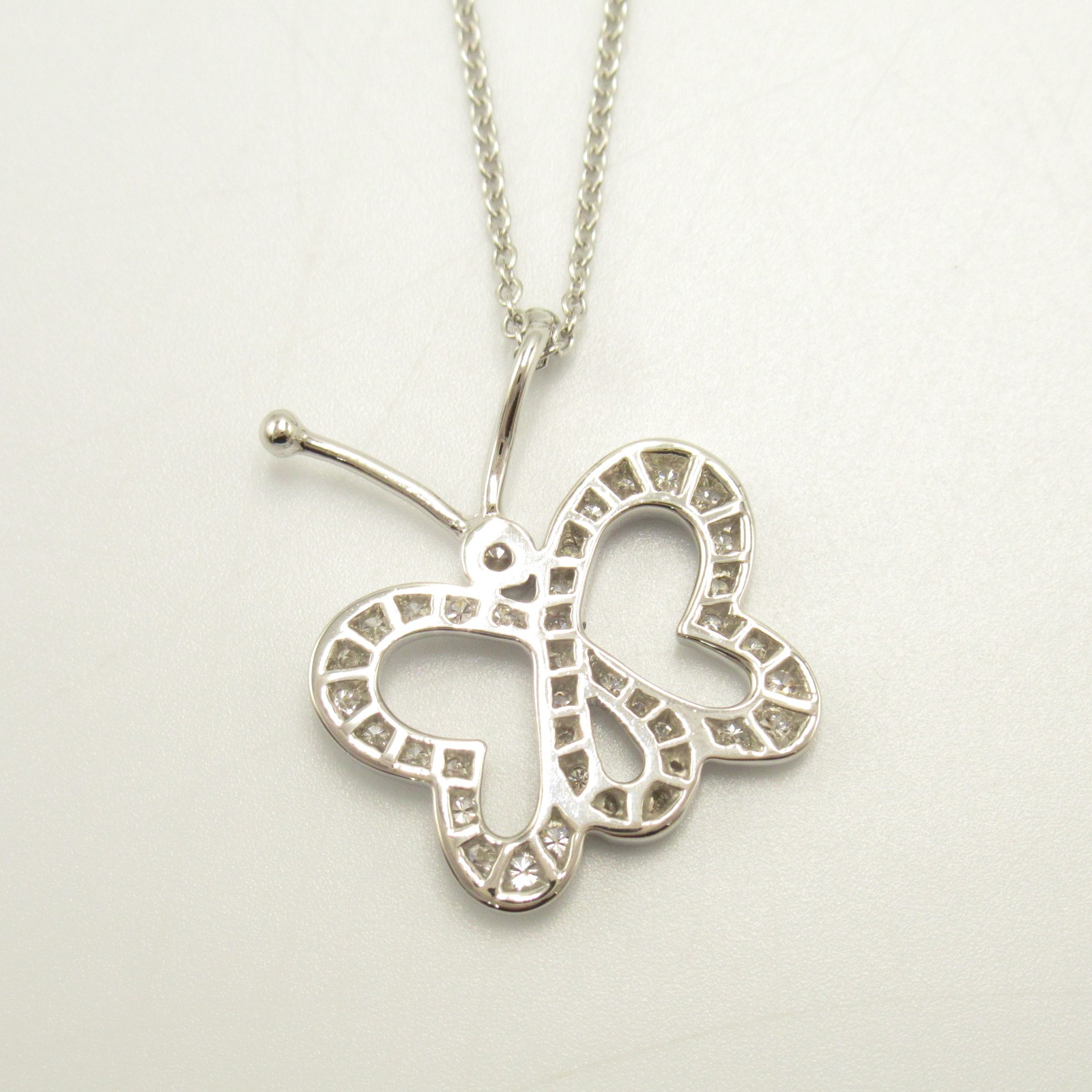 Tiffany Papillon Diamond Necklace Pt950 Platinum Clear jUSTBAG Justbag.Net